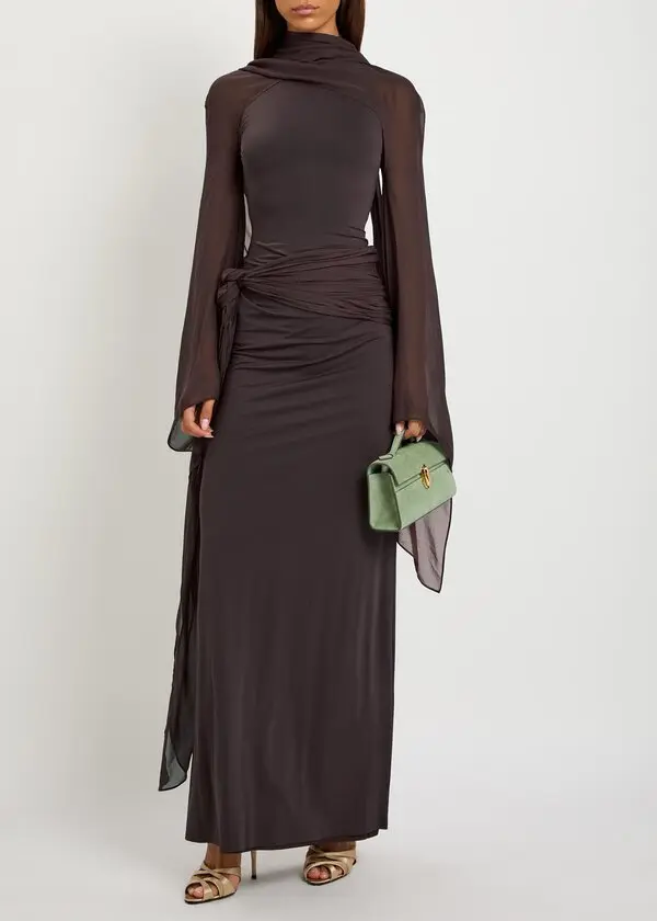 DE LA VALI Sabela Detachable Bolero Jersey Gown
