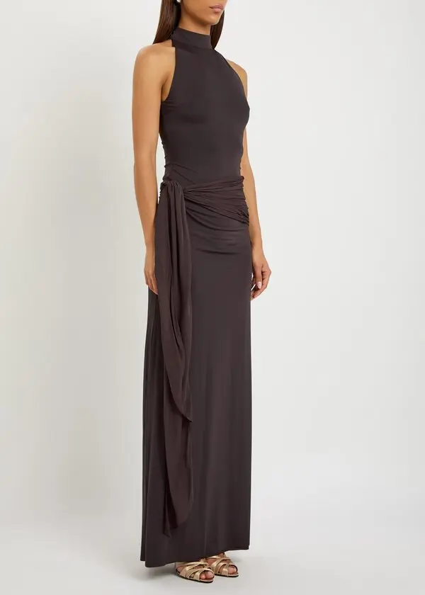 DE LA VALI Sabela Detachable Bolero Jersey Gown