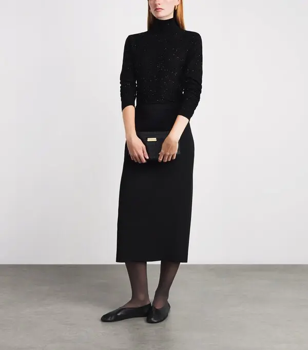 Fabiana Filippi Virgin Wool Embellished Rollneck Sweater