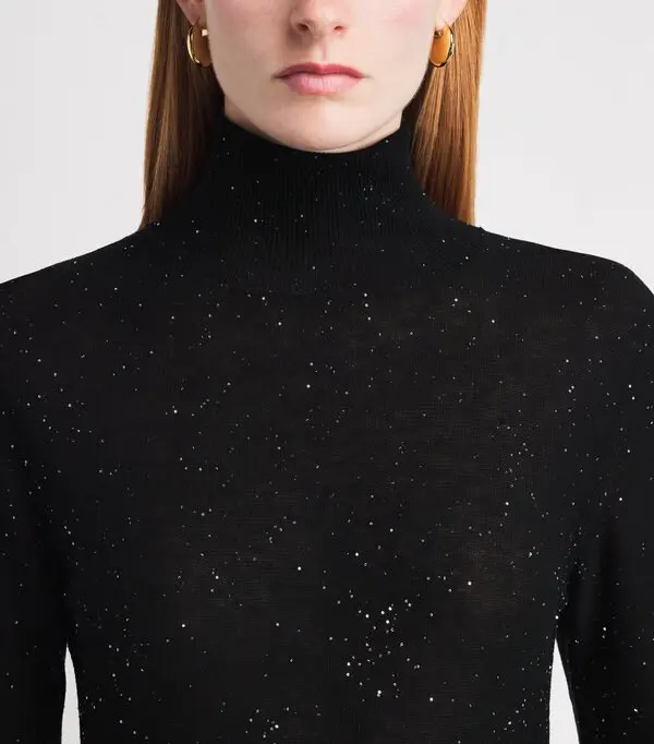 Fabiana Filippi Virgin Wool Embellished Rollneck Sweater