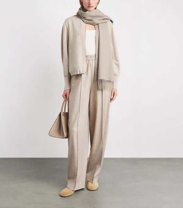 Fabiana Filippi Flannel Pleated Trousers - Beige
