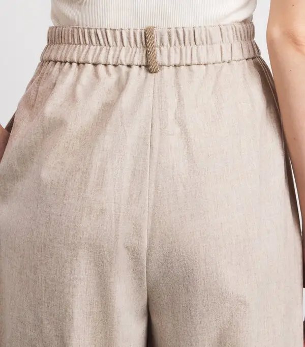Fabiana Filippi Flannel Pleated Trousers - Beige