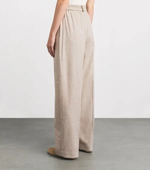 Fabiana Filippi Flannel Pleated Trousers - Beige