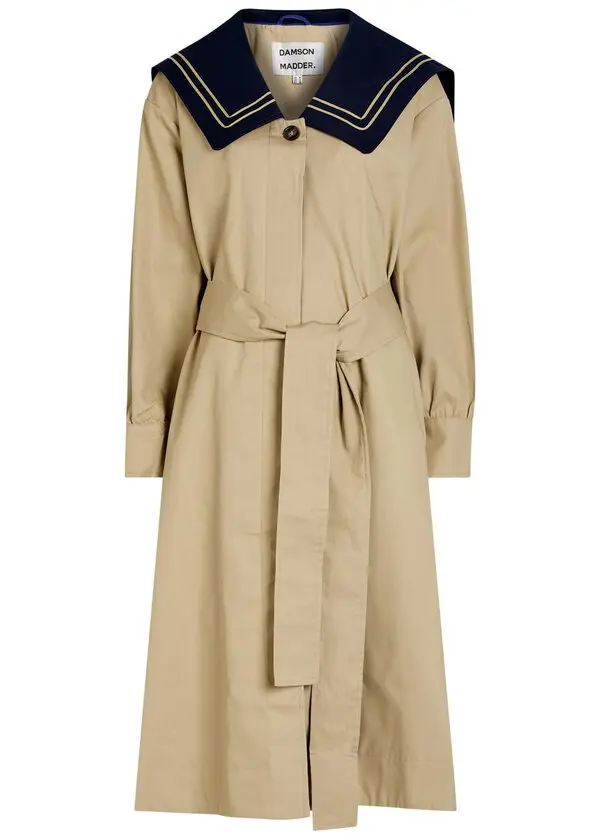 DAMSON MADDER Ella Belted Cotton Trench Coat - Tan