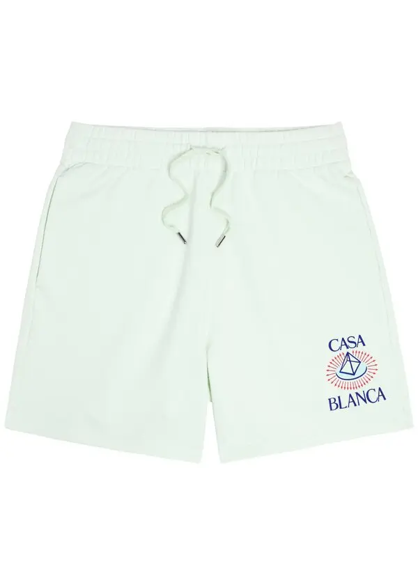 Casablanca Celestial Pyramid Flock Printed Cotton Shorts