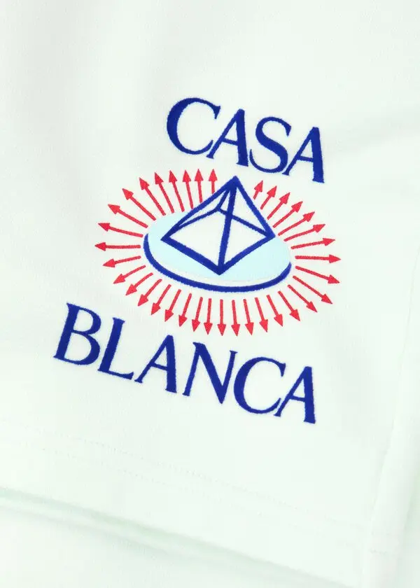 Casablanca Celestial Pyramid Flock Printed Cotton Shorts