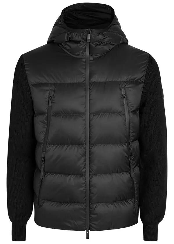 Moncler Padded Hooded Wool And Nylon Jacket