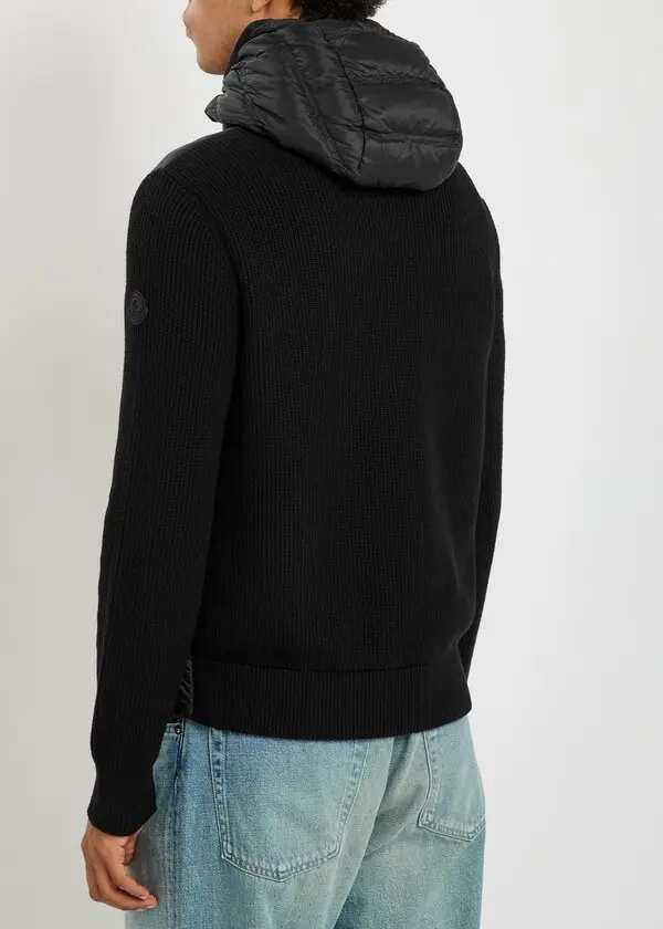 Moncler Padded Hooded Wool And Nylon Jacket