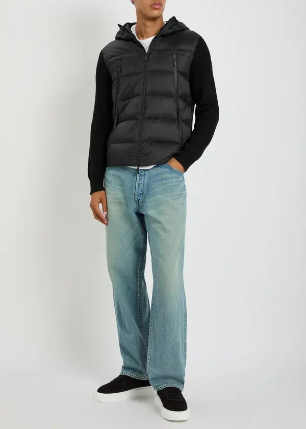 Moncler Padded Hooded Wool And Nylon Jacket
