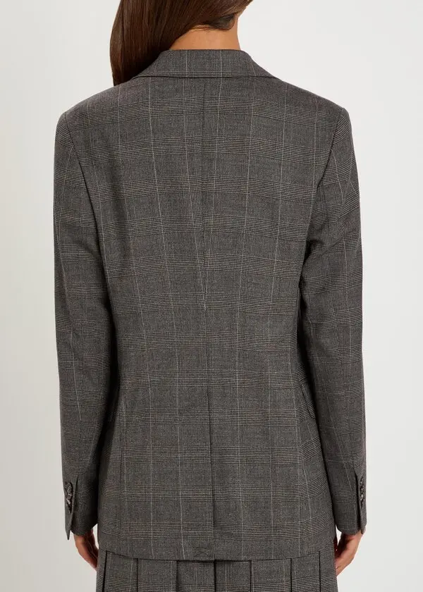 Simone Rocha Crystal-embellished Checked Stretch-wool Blazer