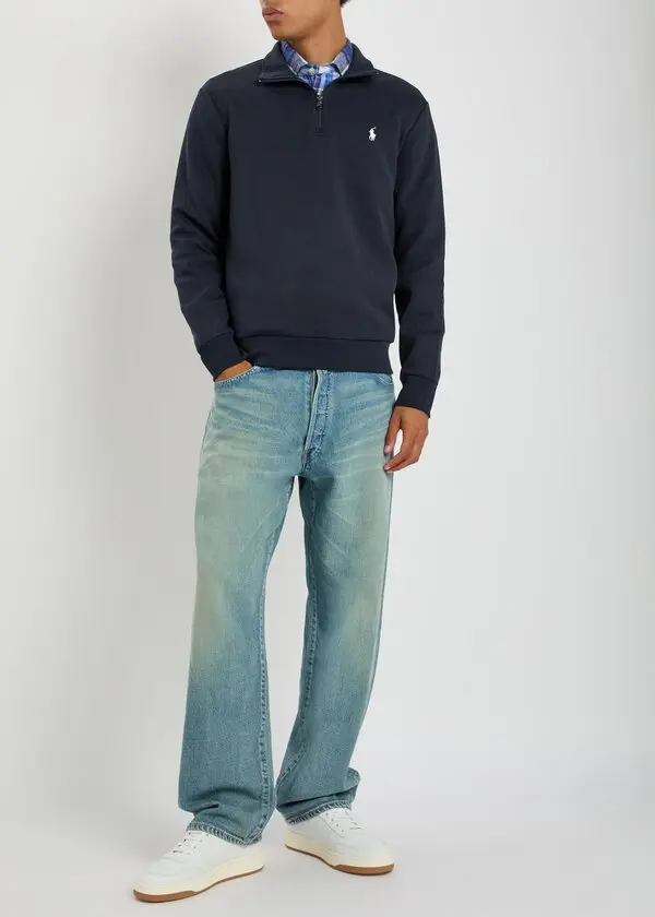 Polo Ralph Lauren Half-zip Cotton-blend Sweatshirt