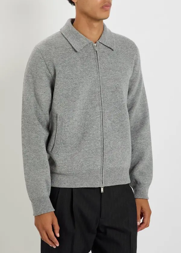 LARDINI Wool-blend Zip-up Jacket