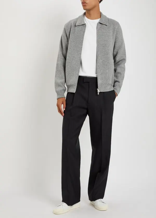 LARDINI Wool-blend Zip-up Jacket