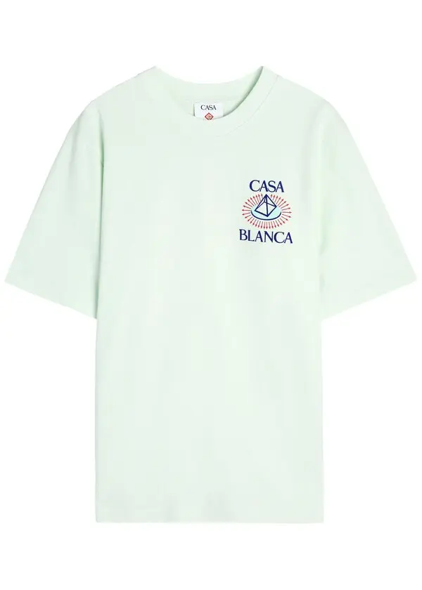 Casablanca Celestial Pyramid Printed Cotton T-shirt - Blue Light