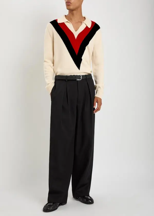 Valentino Garavani Logo-intarsia Cashmere Polo Jumper