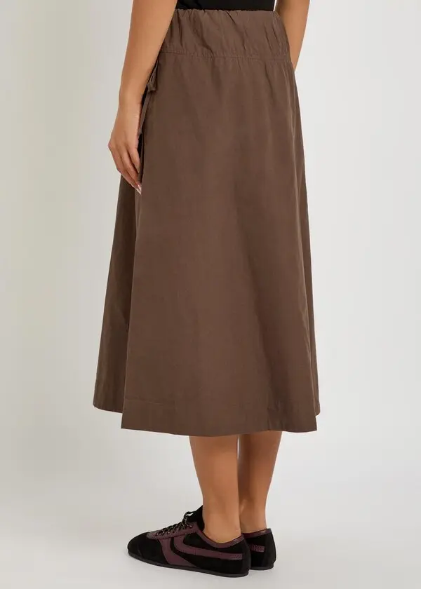 DAMSON MADDER Caspia Cotton-poplin Midi Skirt