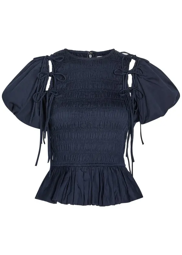 DAMSON MADDER Becca Shirred Cotton Blouse