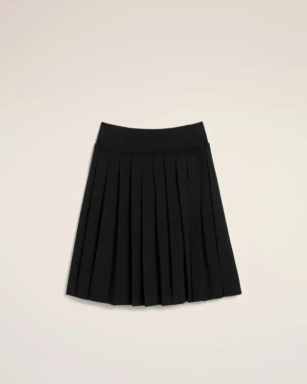 AMI Paris Midi Pleated Wool Skirt