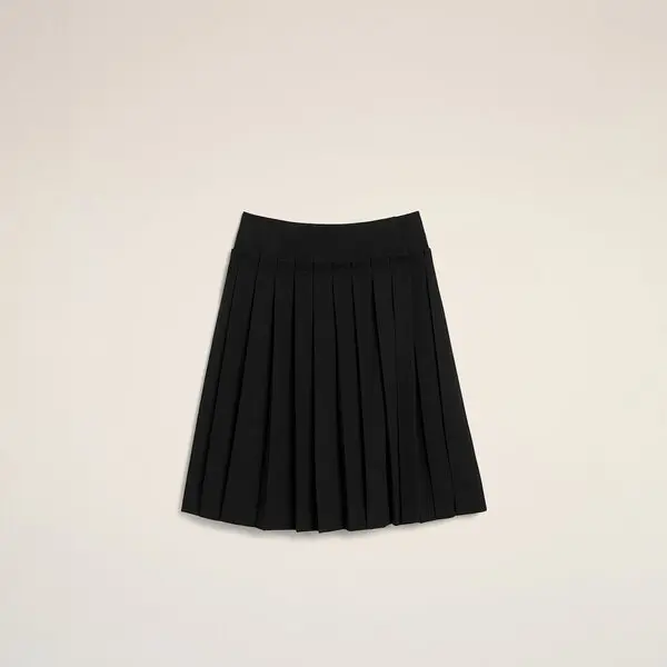AMI Paris Midi Pleated Wool Skirt