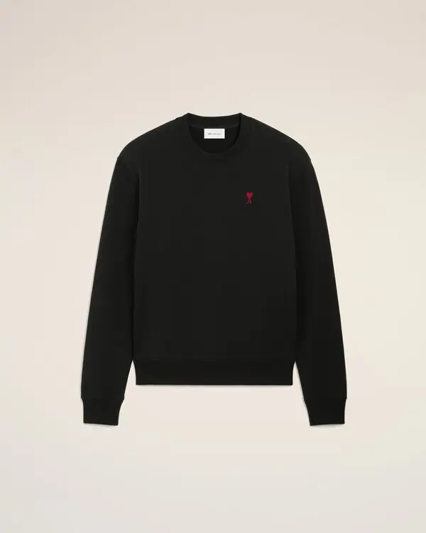 AMI Paris Cotton Sweatshirt With De Coeur Embroidery
