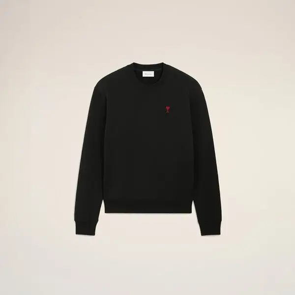 AMI Paris Cotton Sweatshirt With De Coeur Embroidery