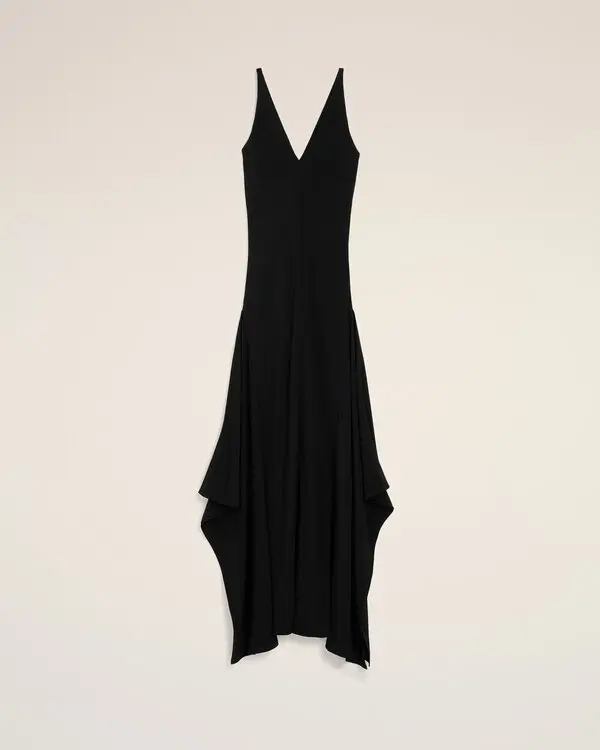 AMI Paris Long Silk-blend Godet Dress