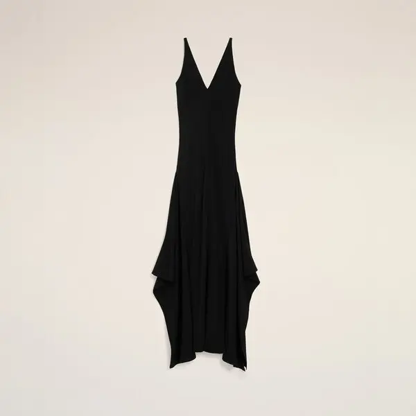 AMI Paris Long Silk-blend Godet Dress
