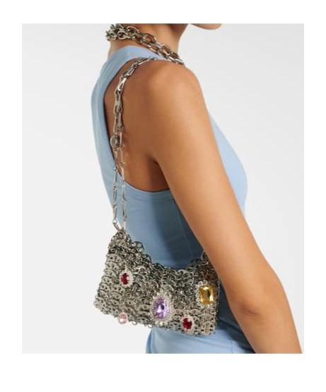 Rabanne 1969 Nano Embellished Shoulder Bag