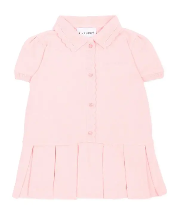 Givenchy Pleated Scalloped-trim Dress - Pink