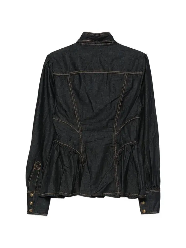 Zimmermann Denim Cotton Shirt With Pussy Bow Detail - Blue