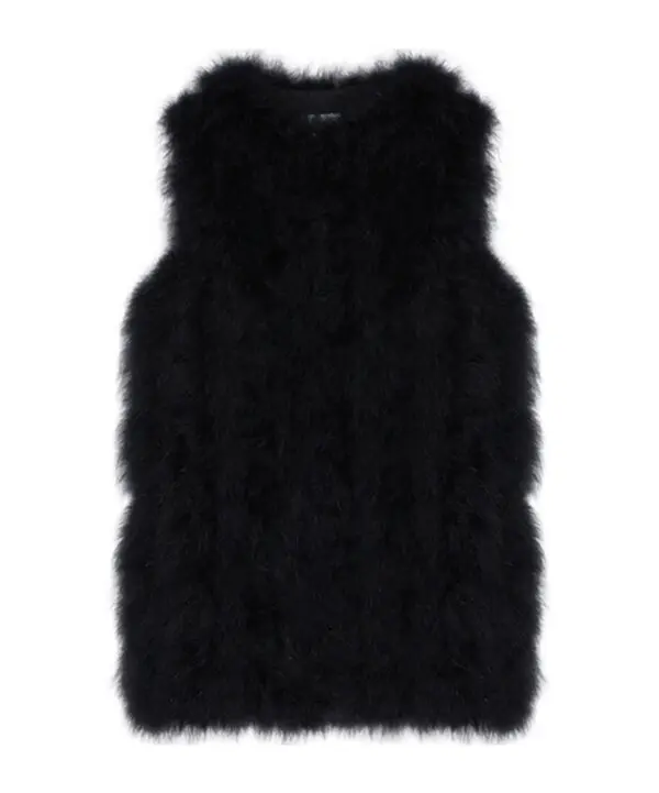 YVES SALOMON Long Feather Gilet