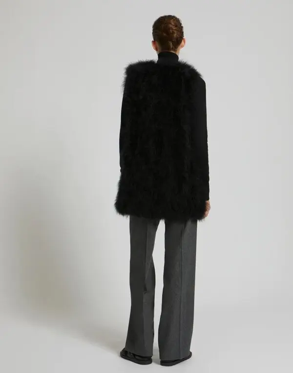 YVES SALOMON Long Feather Gilet