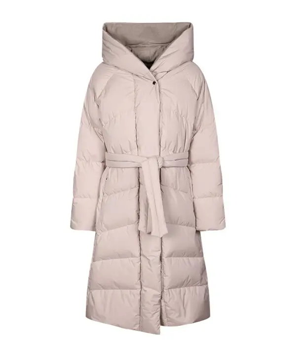MOORER Long-sleeved Padded Jacket With Hood And Belt