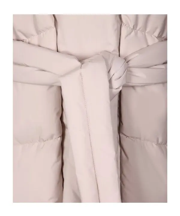 MOORER Long-sleeved Padded Jacket With Hood And Belt