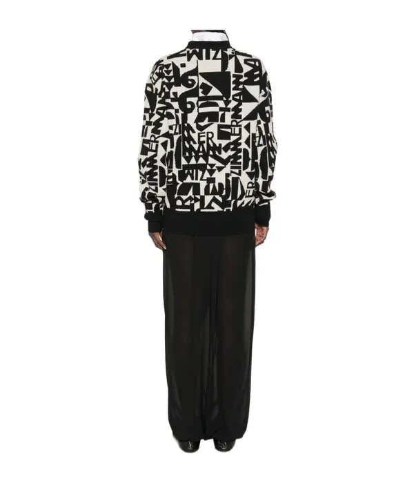 Zimmermann Long Sleeve Knit Top With All-over Graphic Print