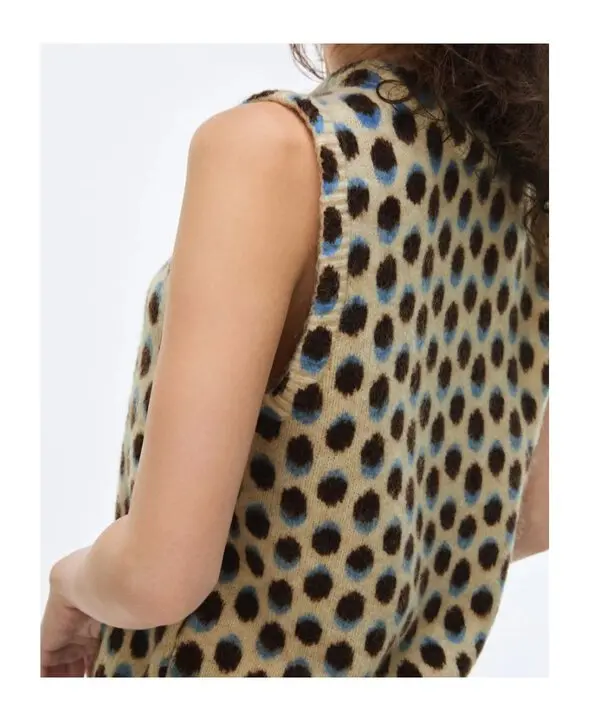 IBLUES Sleeveless V-neck Vest With All-over Print