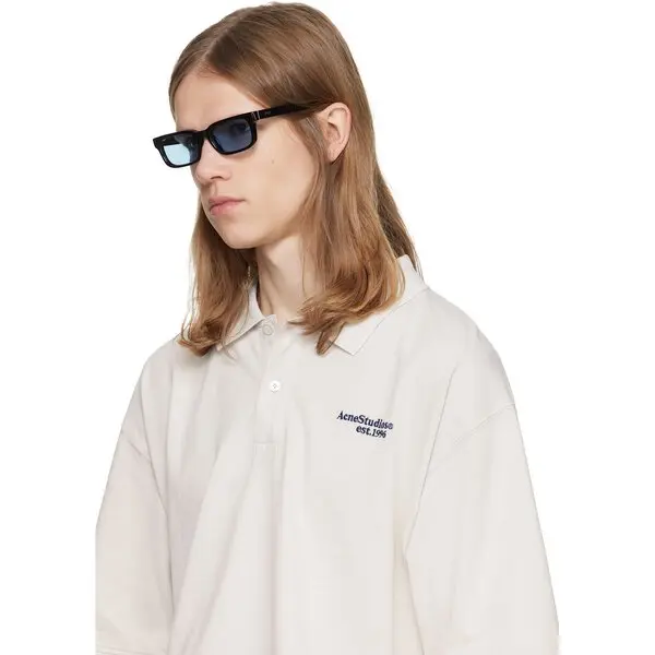 RETROSUPERFUTURE Gesto Rectangular Acetate Sunglasses - Black