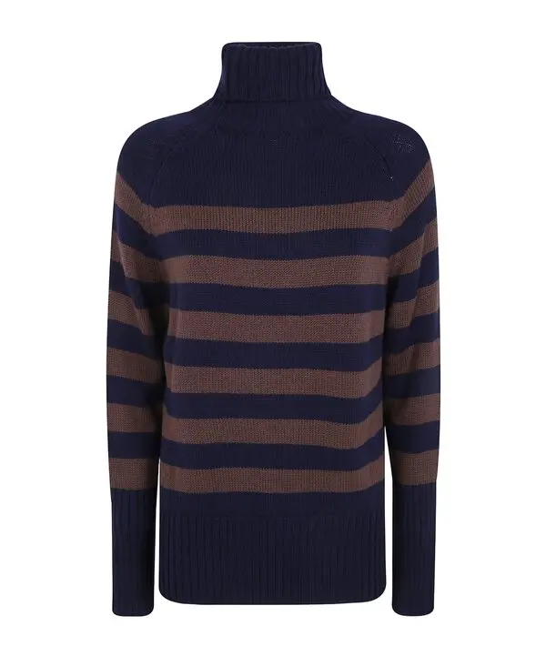 BASERANGE Striped Turtleneck Knitted Sweater - No