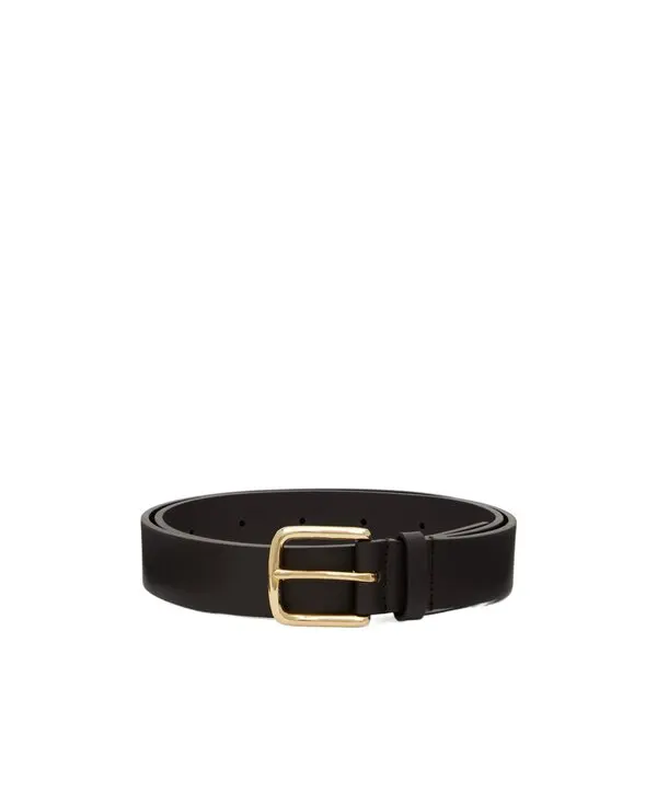SSSTEIN Classic Leather Belt With Pin Buckle - Dark Brown