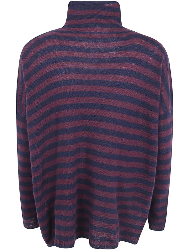 BASERANGE Long-sleeved Knitwear With High Neck And Striped Design