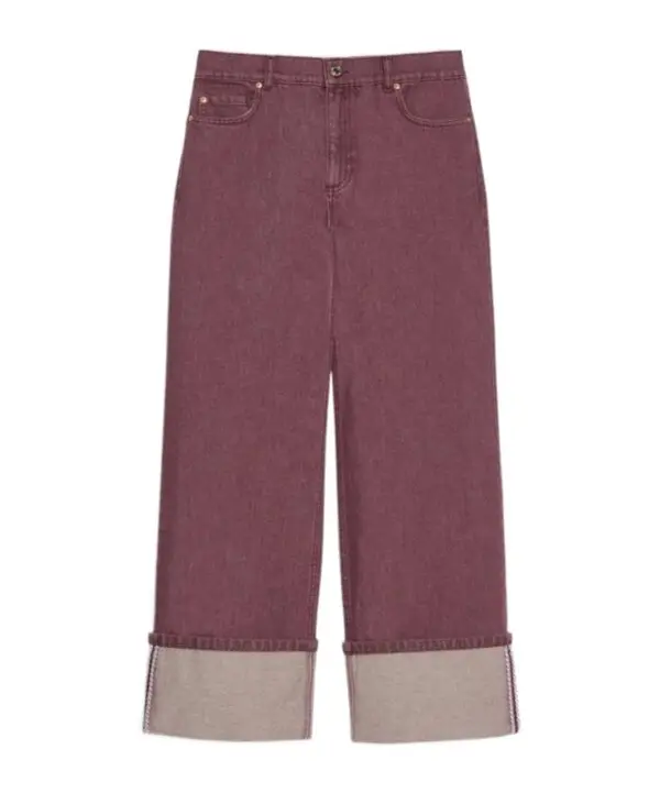 IBLUES Cuffed Wide-leg Jeans