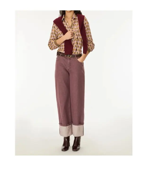 IBLUES Cuffed Wide-leg Jeans