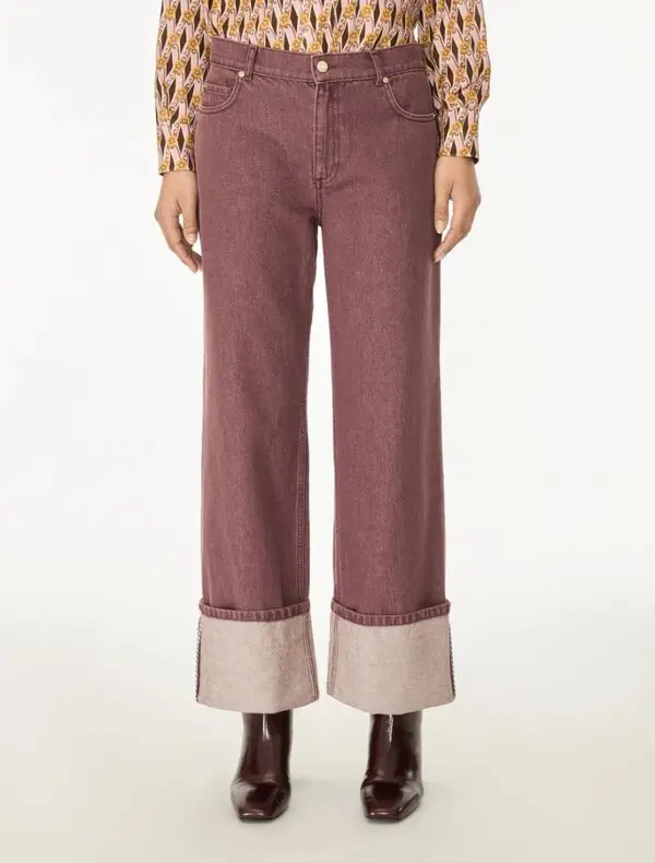 IBLUES Cuffed Wide-leg Jeans