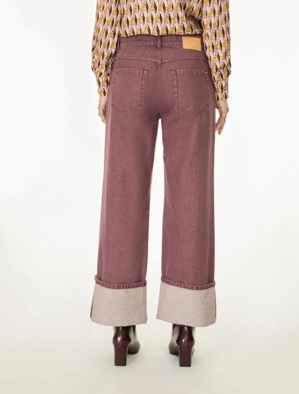 IBLUES Cuffed Wide-leg Jeans