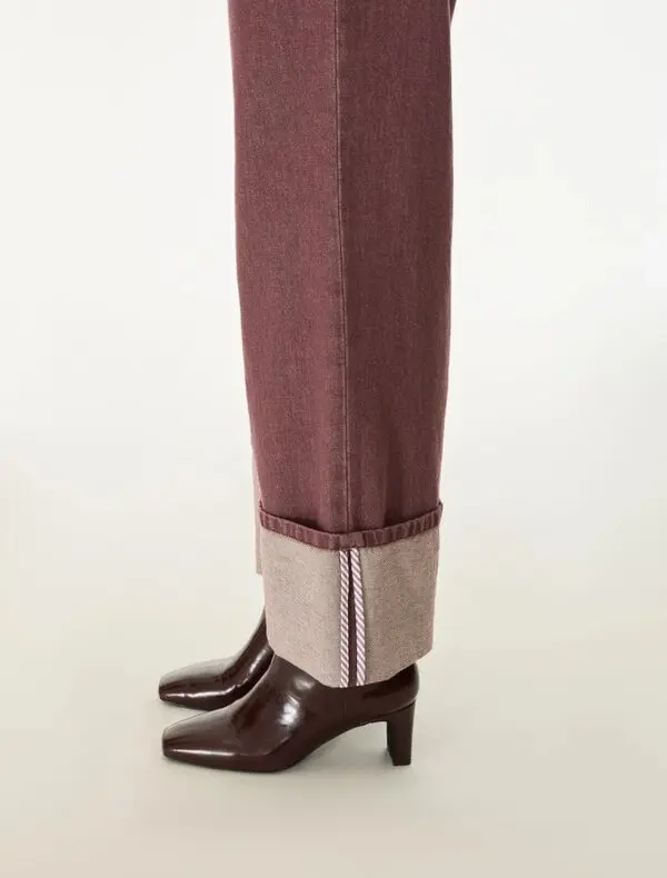 IBLUES Cuffed Wide-leg Jeans