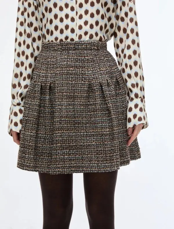 IBLUES Textured Tweed Skirt