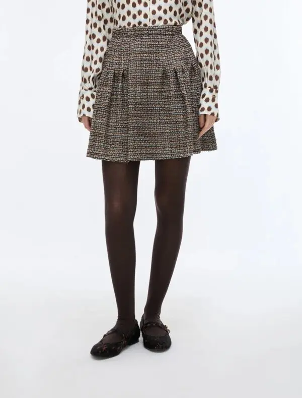 IBLUES Textured Tweed Skirt