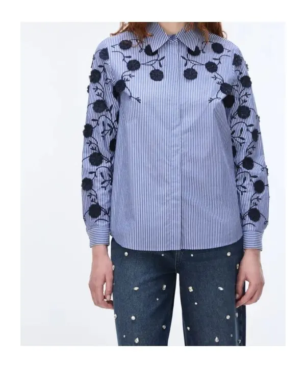 IBLUES Embroidered Striped Shirt