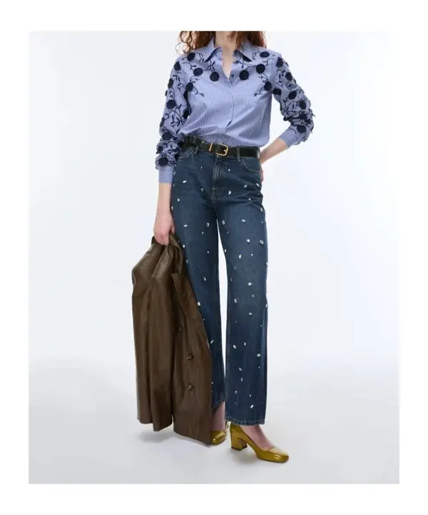 IBLUES Embroidered Striped Shirt