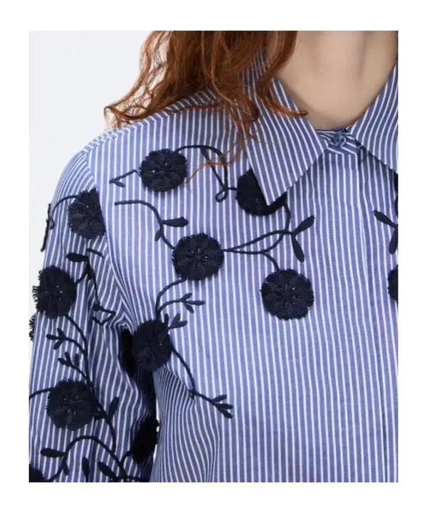 IBLUES Embroidered Striped Shirt
